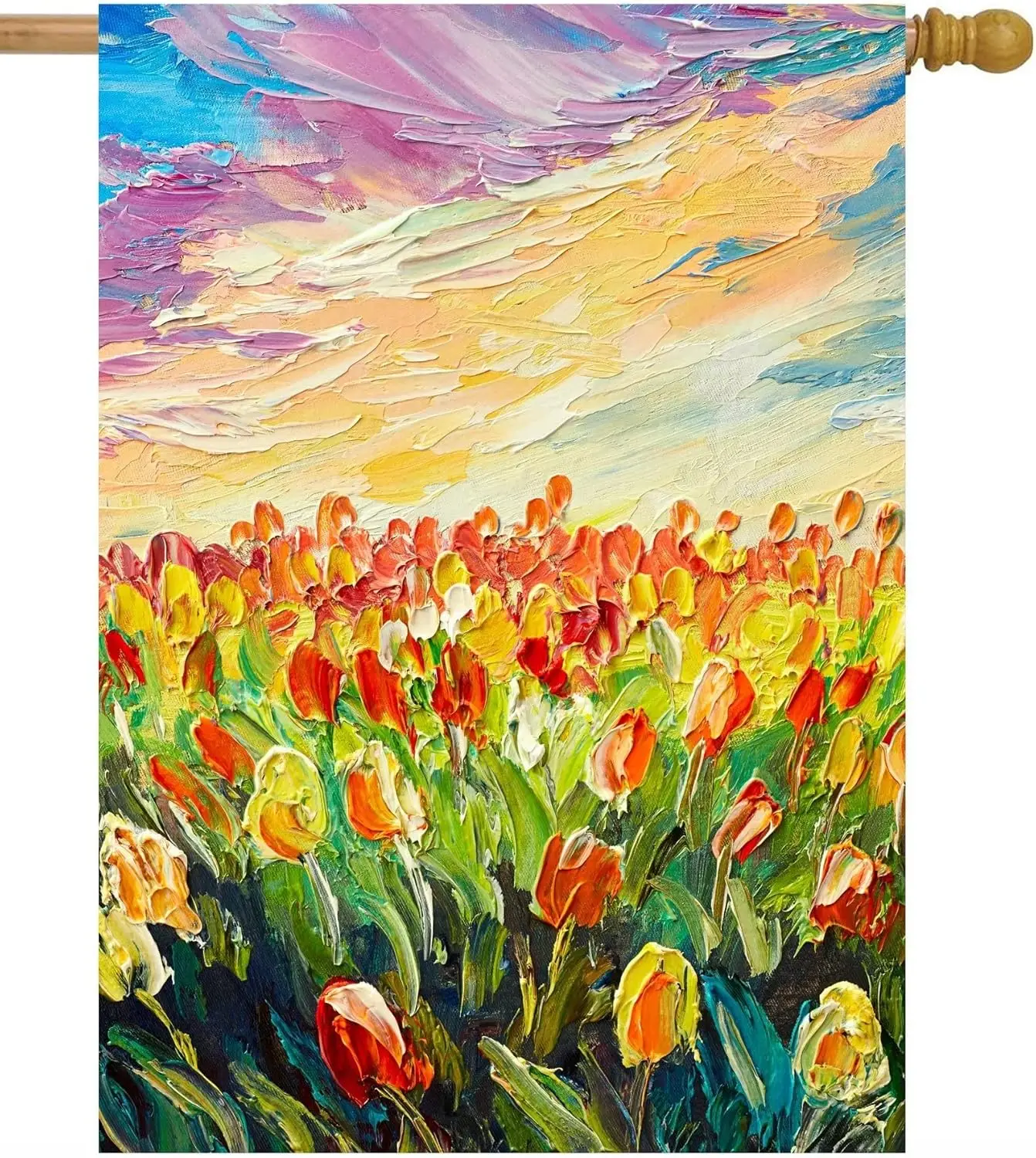 Spring Flowers Blooming Colorful Tulips Beautiful Sunrise Landscape ...