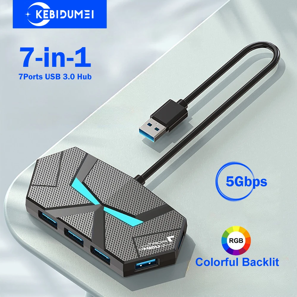 7-портовый USB-концентратор kebidumei USB 3.0 | AliExpress