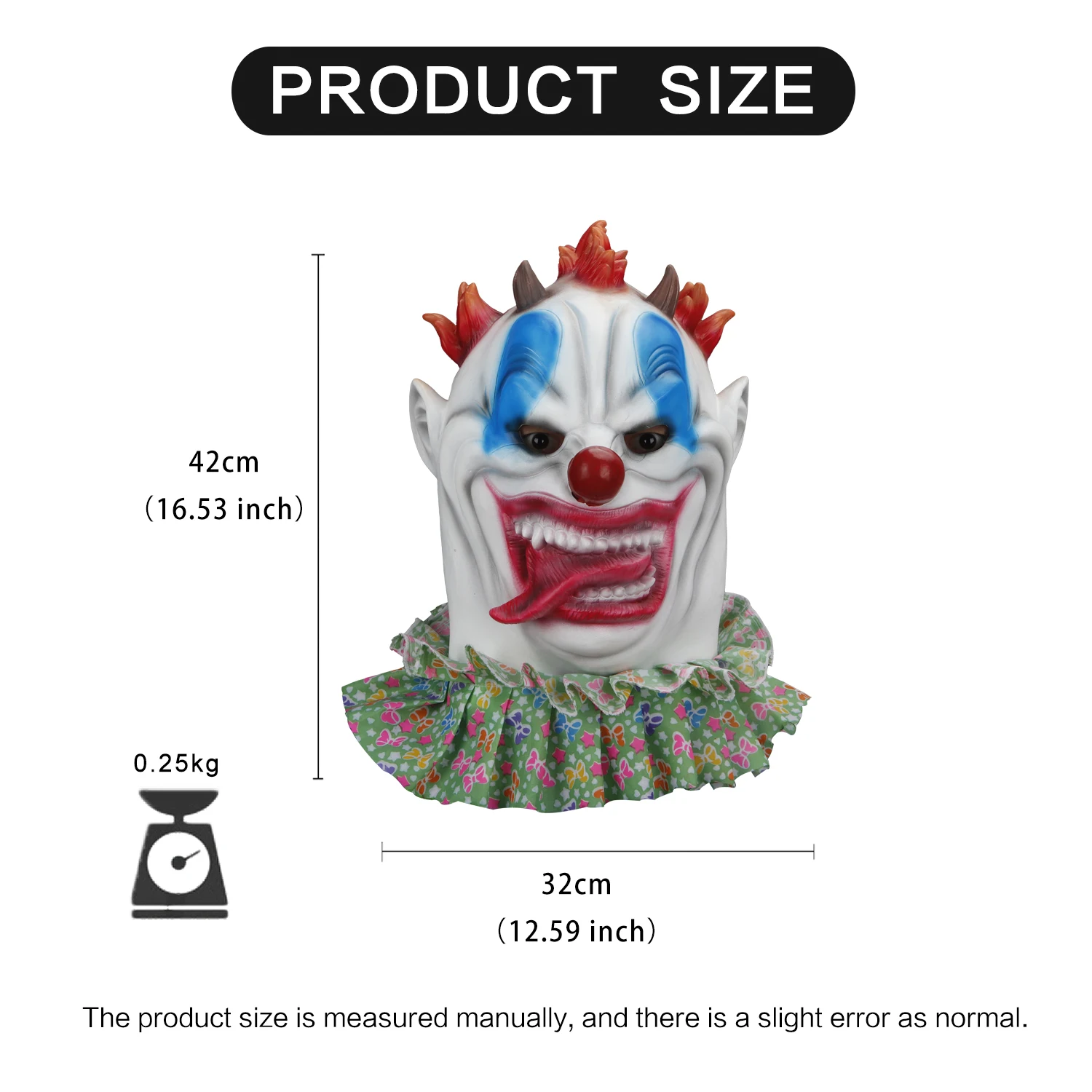 Halloween Flame Clown Latex Mask Cosplay Adult Party Mask Funny Props ...