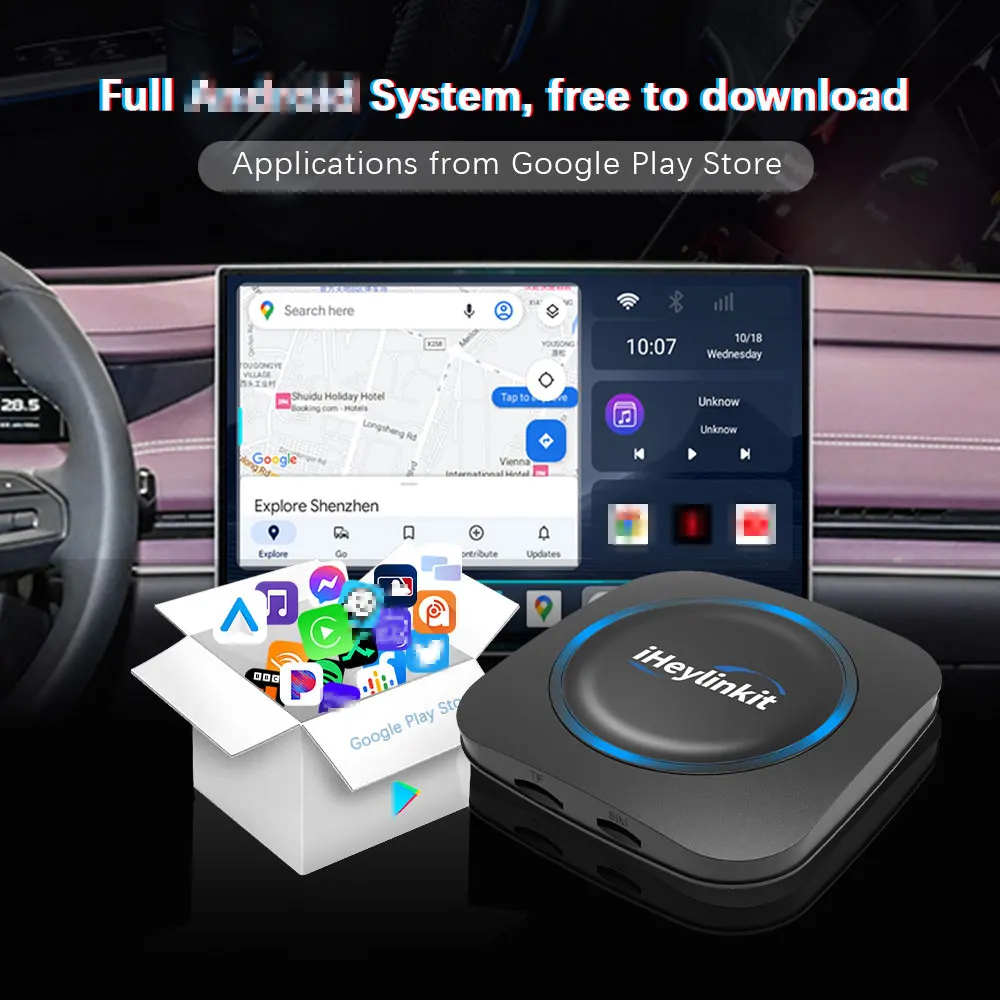 IHeylinkit беспроводной CarPlay Android Auto S65 AI Box QCM6115 Android ...