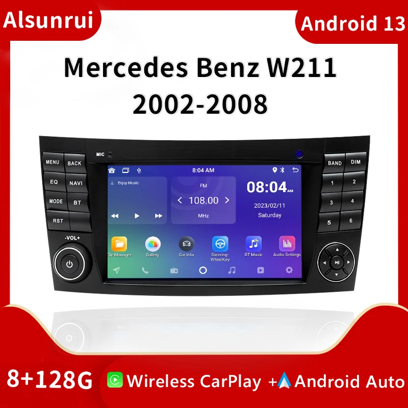 Автомобильный экран 2din Android 13 для Mercedes Benz E-class W211 E200 E220 E300 E350 E240 E280 ...