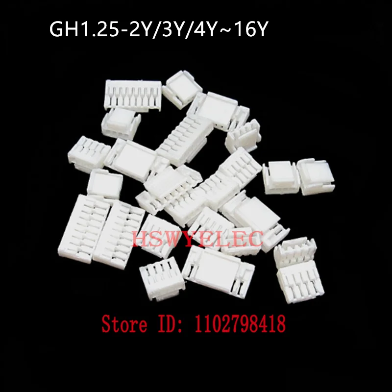 Разъем GH, шаг 1,25 мм, корпус JST GH1.25 с замком 2P 3P 4P 5P 6P 7P 8P 10P 11P 12P 13P 14P 15P ...