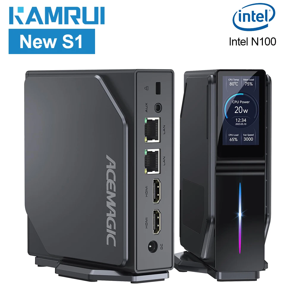 KAMRUI S1 Mini PC Gamer Windows 11 Pro Intel 12th Alder Lake N100 DDR4 16GB 512GB WIFI5 ...
