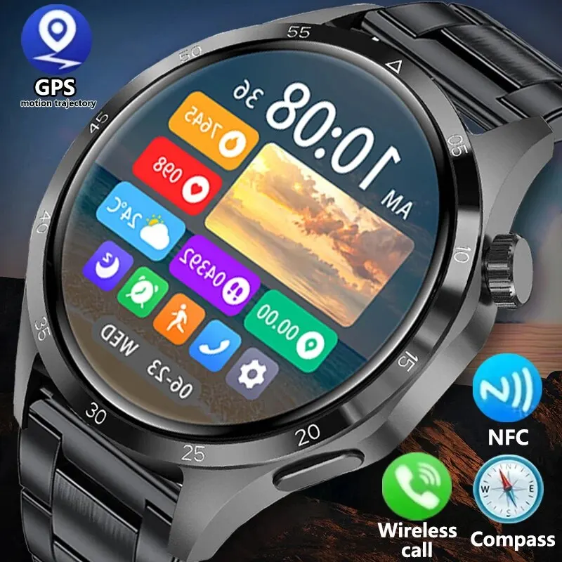Смарт-часы для Huawei GT4 Pro + мужские часы AMOLED HD экран Bluetooth ...