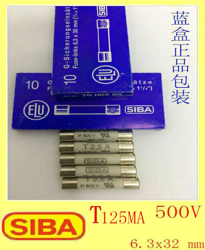 10PCS SIBA fuse 189140 T125mA T160mA T200ma T250mA T315ma T500mA ...
