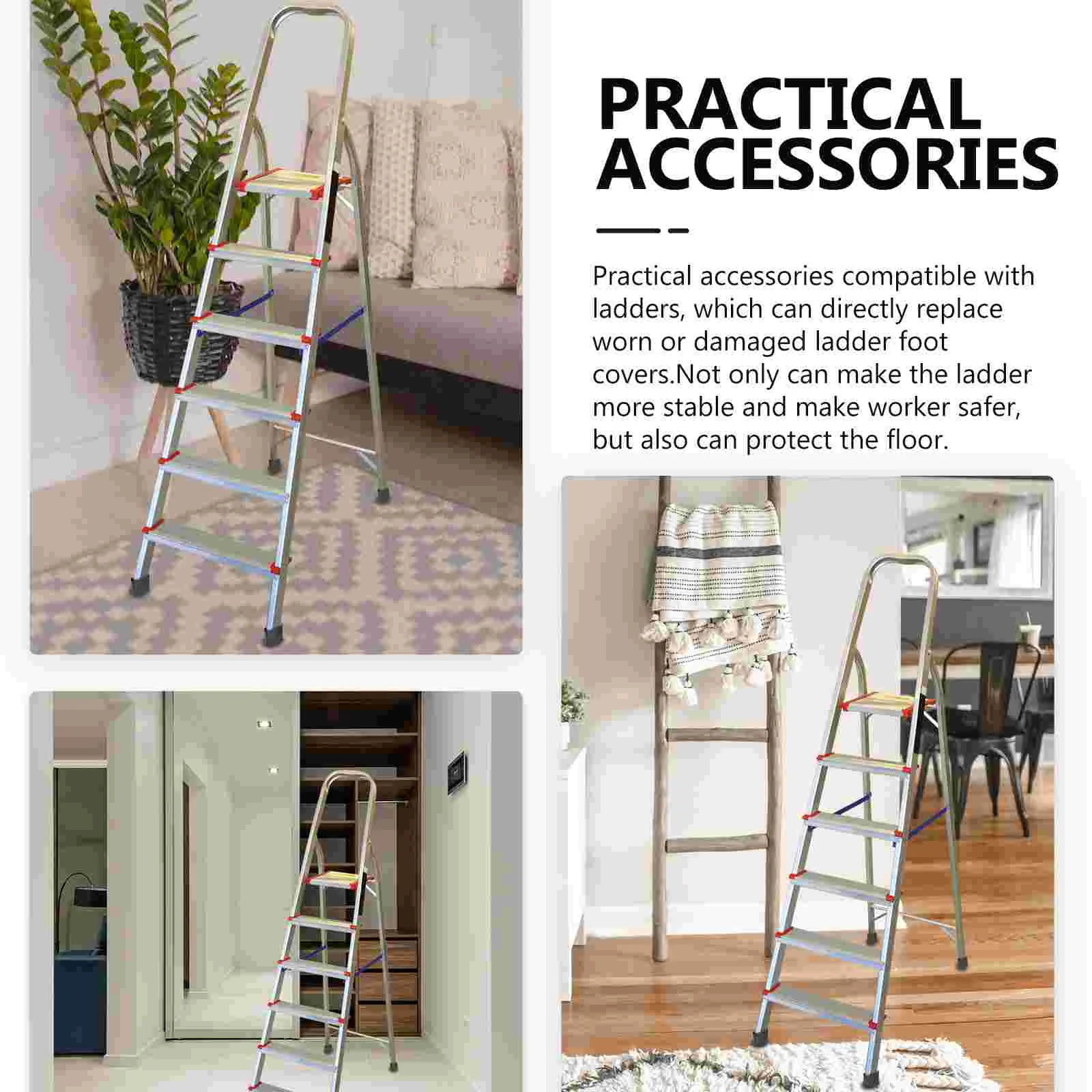 4 Pcs Ladder Foot Covers Folding Step Ladder Ladder Rubber Mat ...