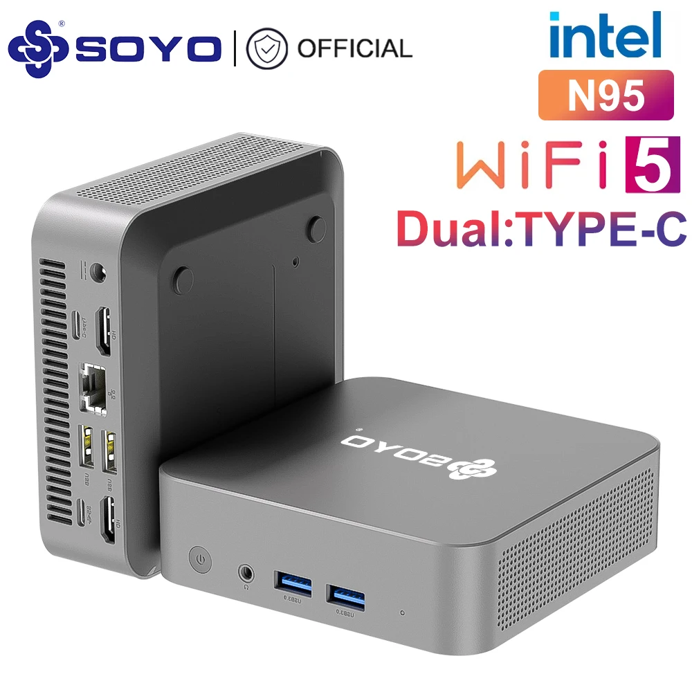 SOYO M4 Air Mini PC Intel 12th N95 (до 3,4 ГГц) Мини-настольный ...
