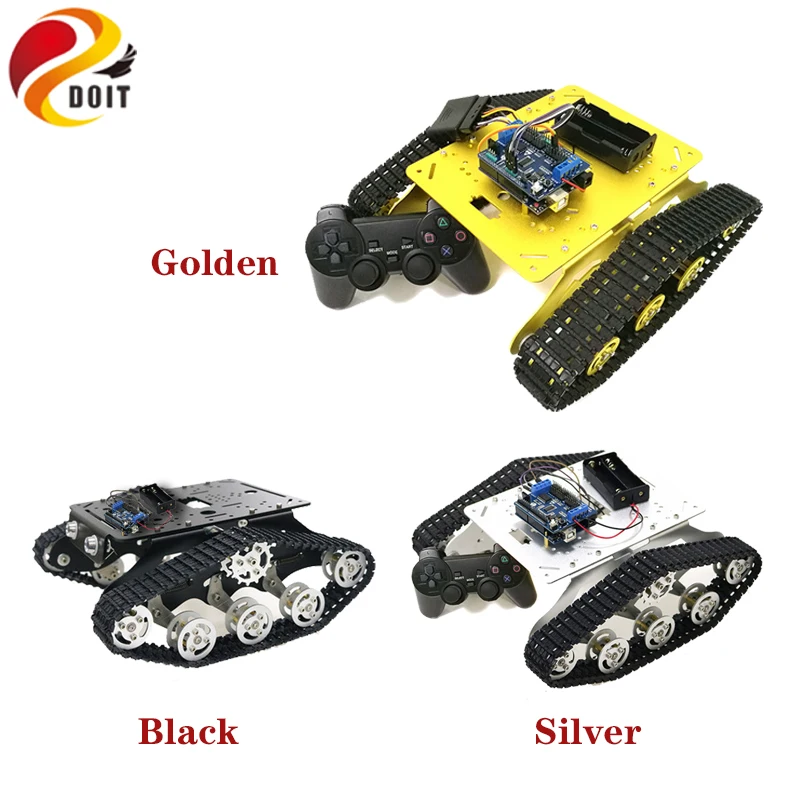 PS2 Wireless Handle Control TS300 Metal RC Tank Chassis Kit Smart ...