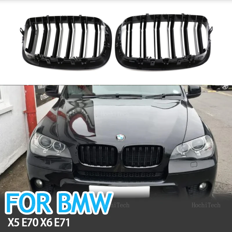 New Look Car Grille Grill Front Kidney Glossy 2 Line Double Slat For ...