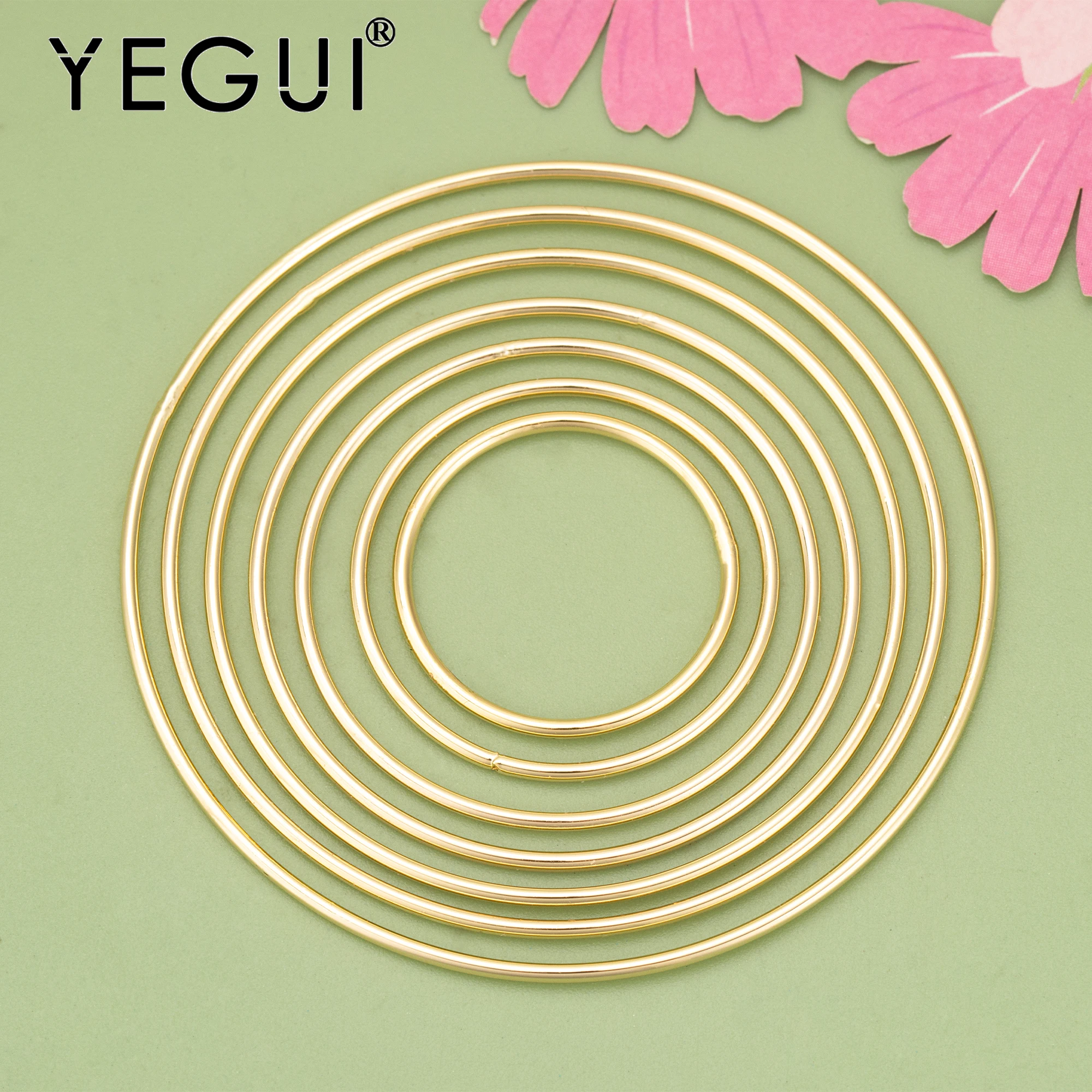 Кольца-серьги YEGUI MD35 медные, позолоченные, 10 шт. | AliExpress