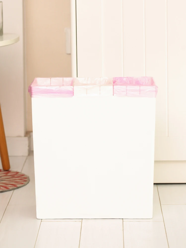 Plastic Trash Can with Lid Wheels Desk Kitchen Big Trash Can Cube ...