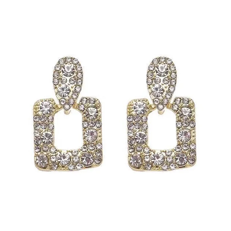 Серебряные игольчатые серьги с кристаллами | AliExpress