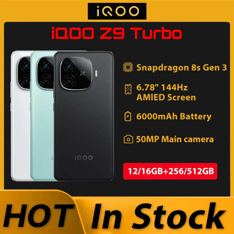 Оригинальный Новый VIVO IQOO Z9 Turbo Snapdragon 8s Gen 3 Восьмиядерный 6,78 дюймов 2800x1260 ...