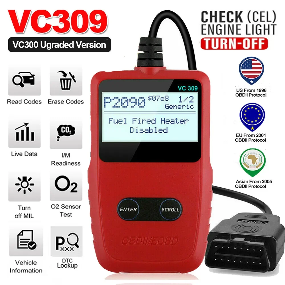 Диагностический сканер ANCEL VC309, автомобильный диагностический ...