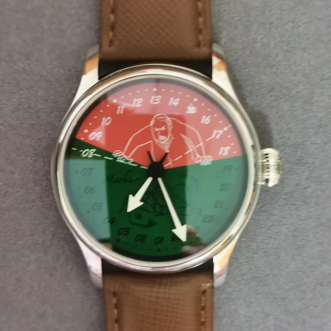 Мужские автоматические часы Merkur, 42 мм, механические наручные часы ...