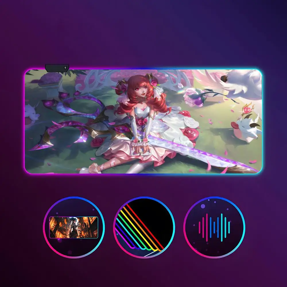 Game League of Legends Gwen Mouse Pad RGB luminous 900X400mm large ...