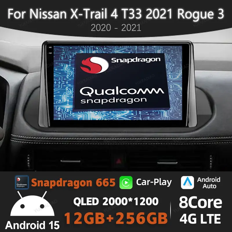 Автомобильный радиоприемник Android 15 для Nissan X-Trail Xtrail X — Trail 4 T33 2021 Rogue 3 ...