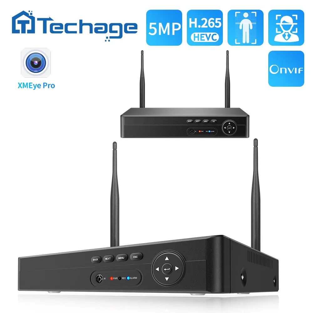 Techage 8CH NVR H.265 5MP 4MP Беспроводной рекордер Wi-Fi CCTV IP ...