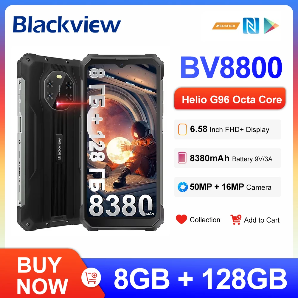 Смартфон Blackview BV8800, 8/128ГБ, global | AliExpress