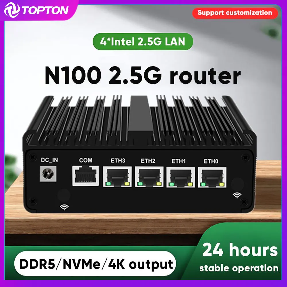 Topton Мини-ПК N100 4 LAN 2.5G | AliExpress