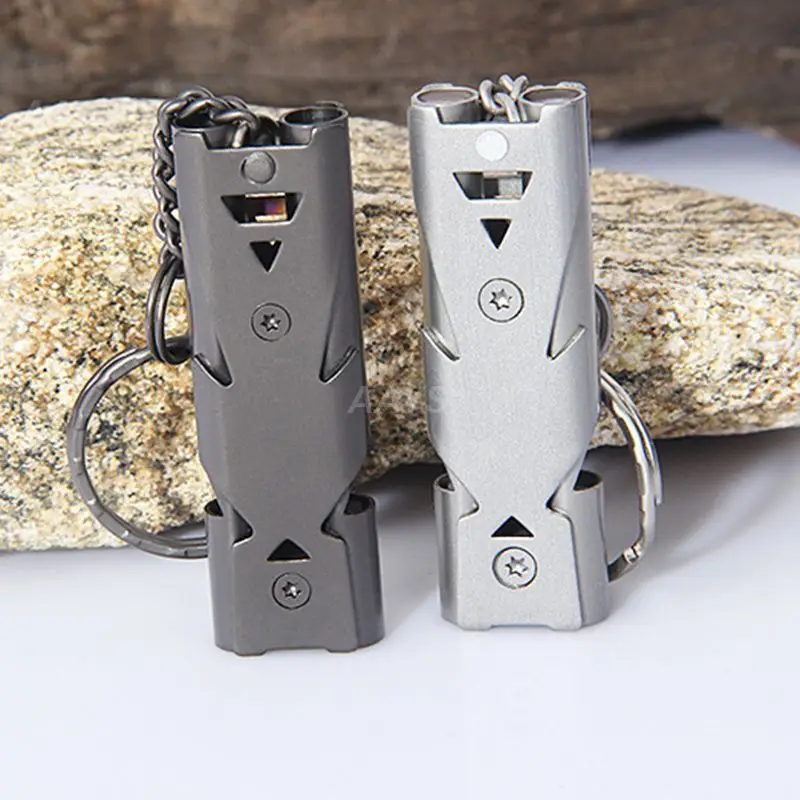 Aluminum Whistles Double Pipe High Decibel Emergency Multifunction Tool ...