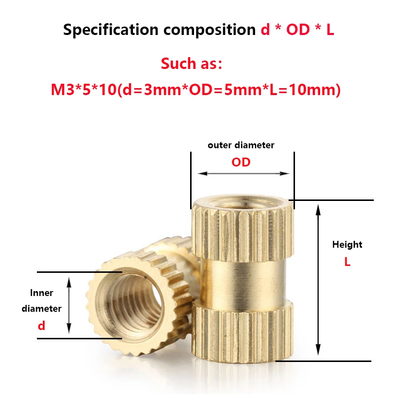 M1.4 M1.6 M1.7 M2 M2.5 M3 M4 M5 M6 M8 Твердая латунь Медь Термоплавкая резьба Литье под ...