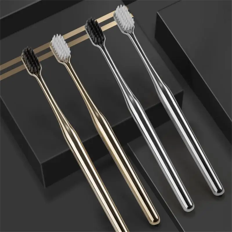 Luxury Soft Toothbrush Men Women Adult Tooth Brush Gold Silver Brushes ...
