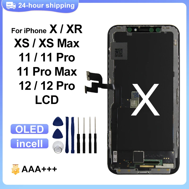 OLED для iPhone X XR XS 11 pro Max, ЖК-дисплей, запасные части, экран для iPhone xs max 12 Mini ...