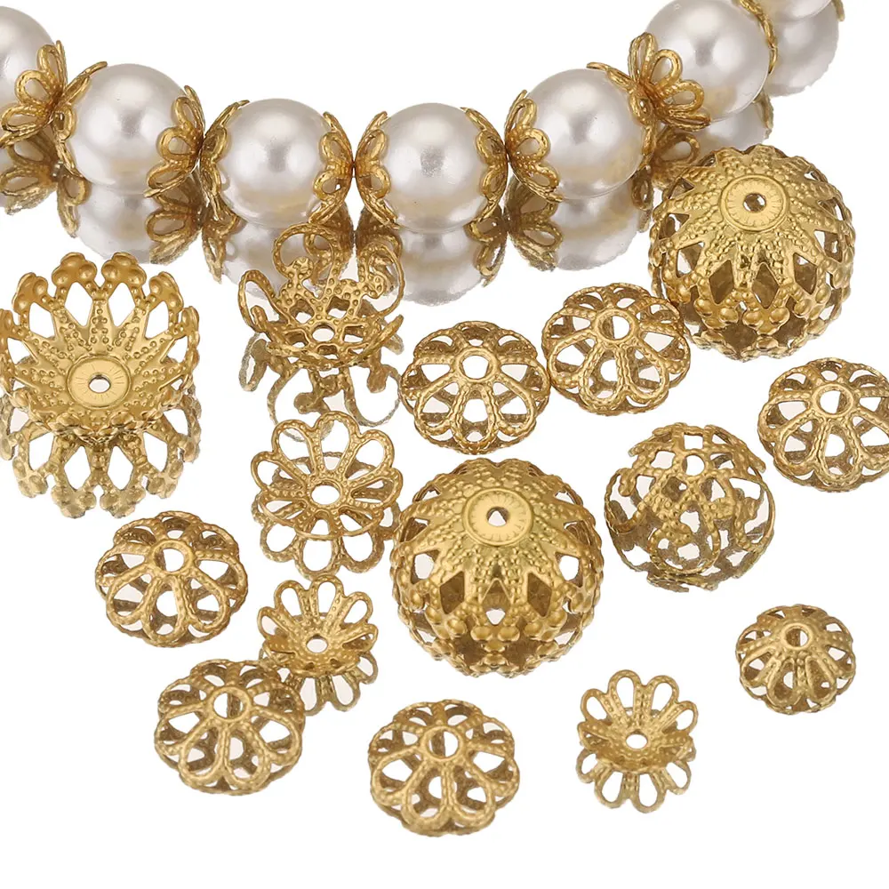 Шапочки для бусин из нержавеющей стали Alisaya 50 шт. | AliExpress