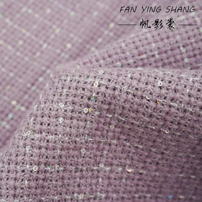 Фиолетовая шерстяная твидовая ткань Fan ying shang | AliExpress