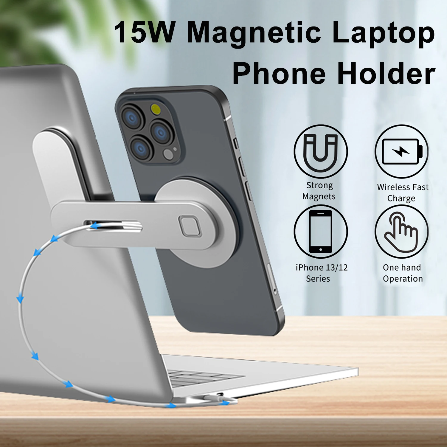 Magnetic Wireless Charger for MagSafe iPhone13 12 pro max Fast Wireless Charging Laptop Phone Holder Wireless Charging Bracket AliExpress