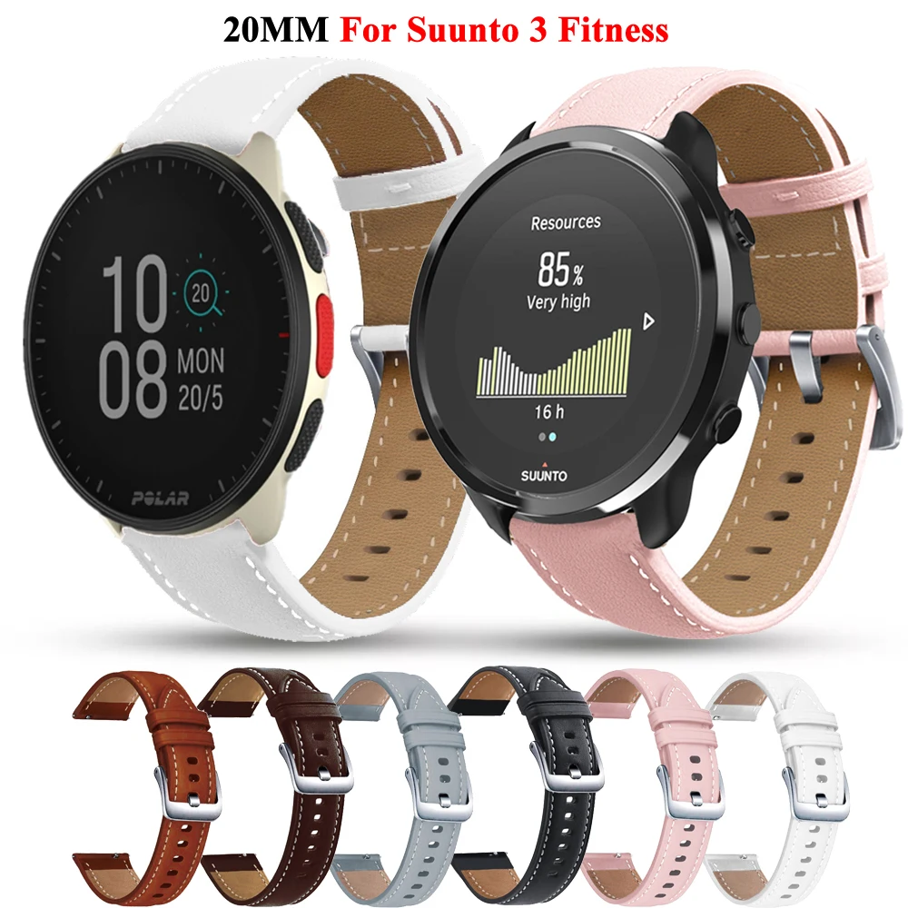 Ремешок кожаный для смарт-часов Suunto 3, 20 мм | AliExpress