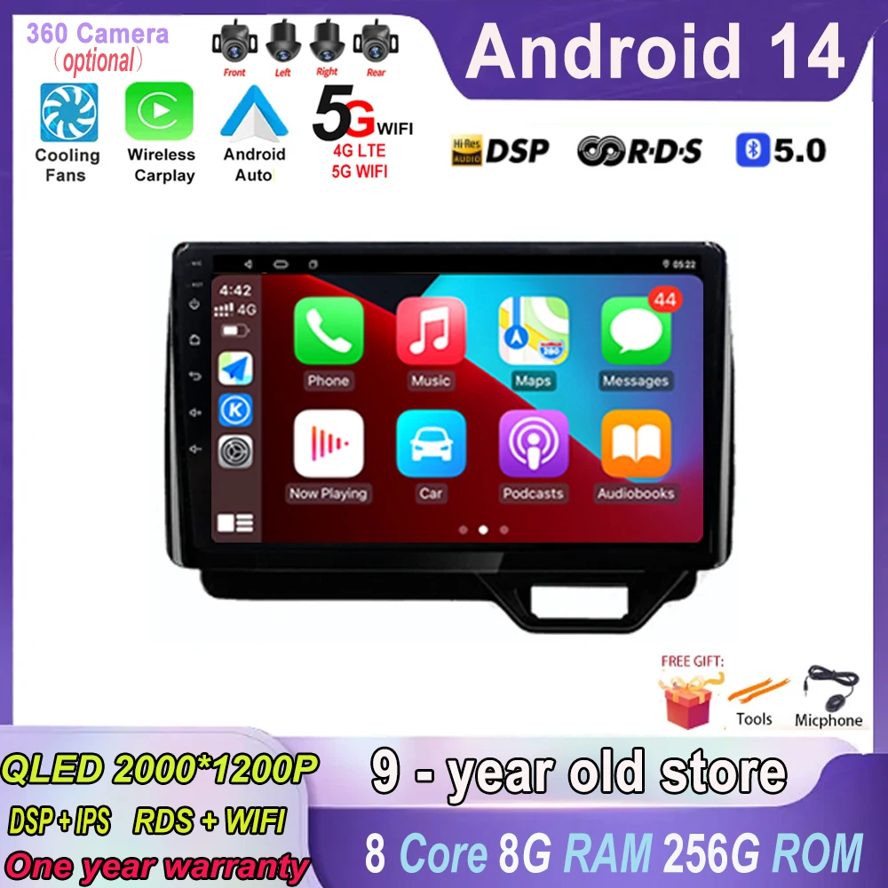 Автомобильный плеер Android 14 для Honda N-BOX II 2 JF3/4 2017 - 2021 головное устройство ...