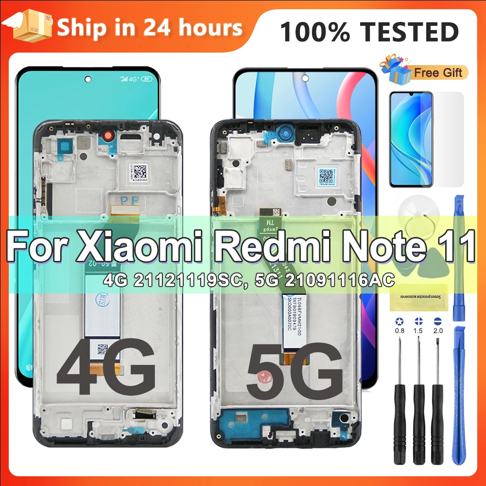 AMOLED для Xiaomi Redmi Note 11 4G 21121119 Замена дигитайзера ...