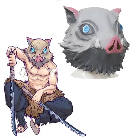 Inosuke mask kimetsu - купить недорого | AliExpress