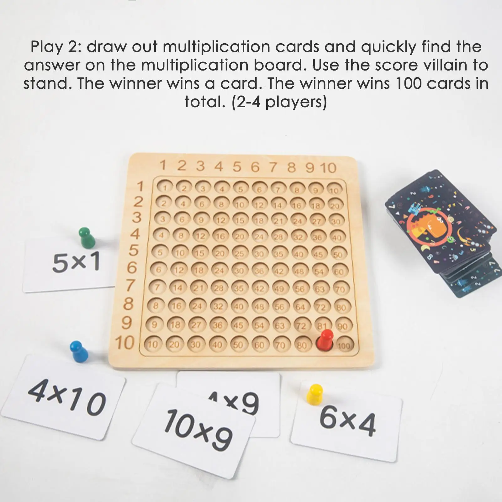 Wooden Montessori Multiplication Board Game | Pop Math Table Puzzle ...