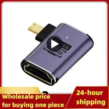 케이블젠더 U자형 360 도 미니 HDMI 젠더 어댑터, 180 마이크로 HDMI 수-HDMI 암 앵글 L 컨버터, HD 2.1V 익스텐션 5K 8K 60Hz – HotDeal