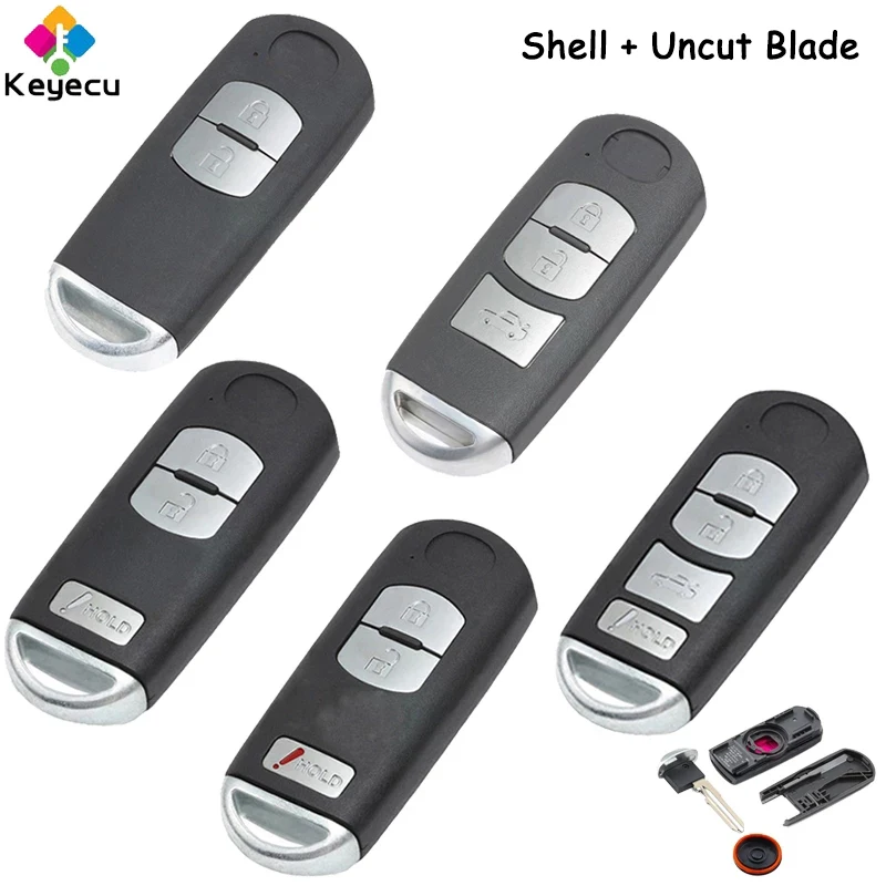 KEYECU Replacement Smart Remote Car Key Shell Case With 3 4 Buttons