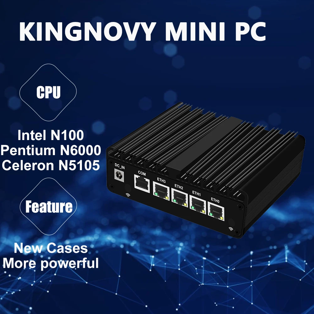 Компьютер pfSense с брандмауэром N150 N100 N6210 4x Intel i226 2.5G LAN 2xRam NVMe ...