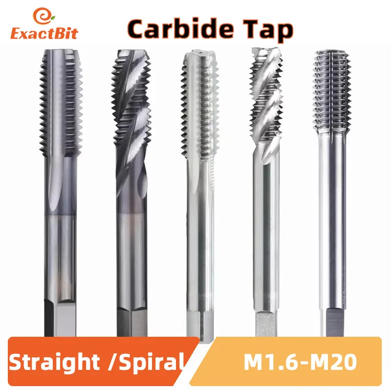 Carbide Tap Or Extrusion Tap Straight Spiral Flute HRC60 CNC Thread ...
