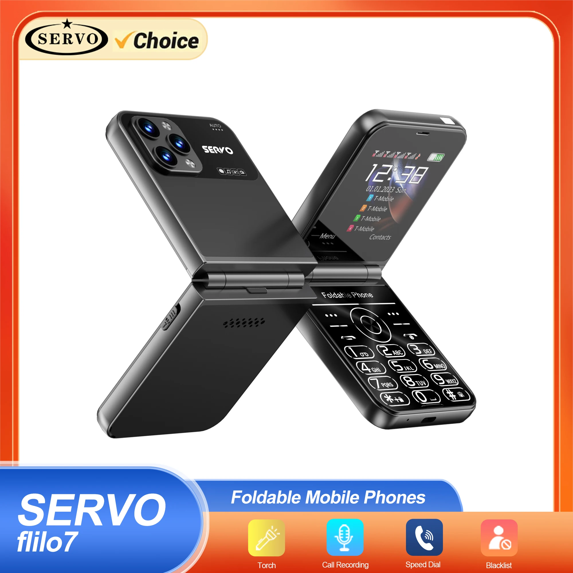 Кнопочный телефон SERVO Flilo7, 512/512МБ | AliExpress