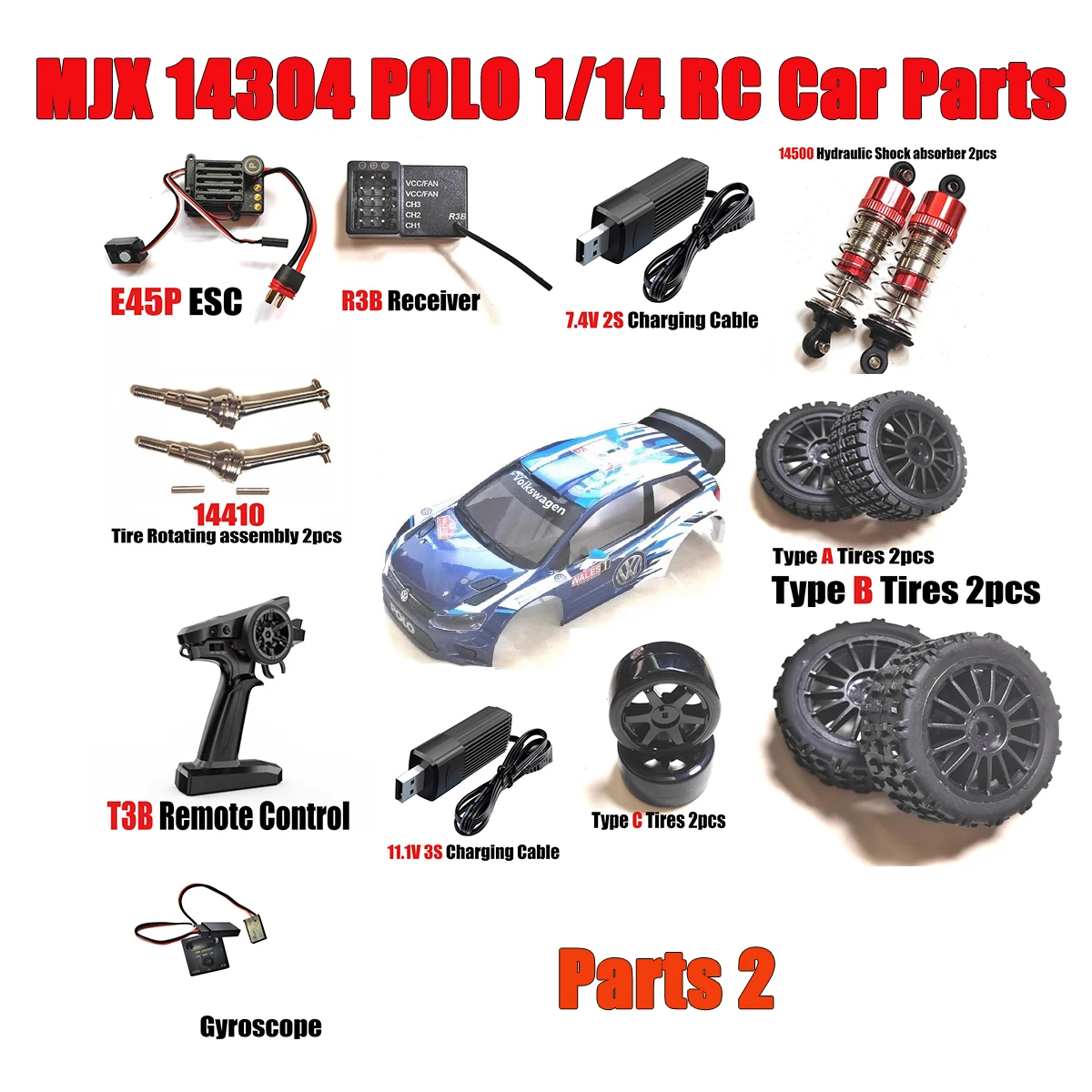 MJX 14304 POLO 1/14 RC запчасти | AliExpress