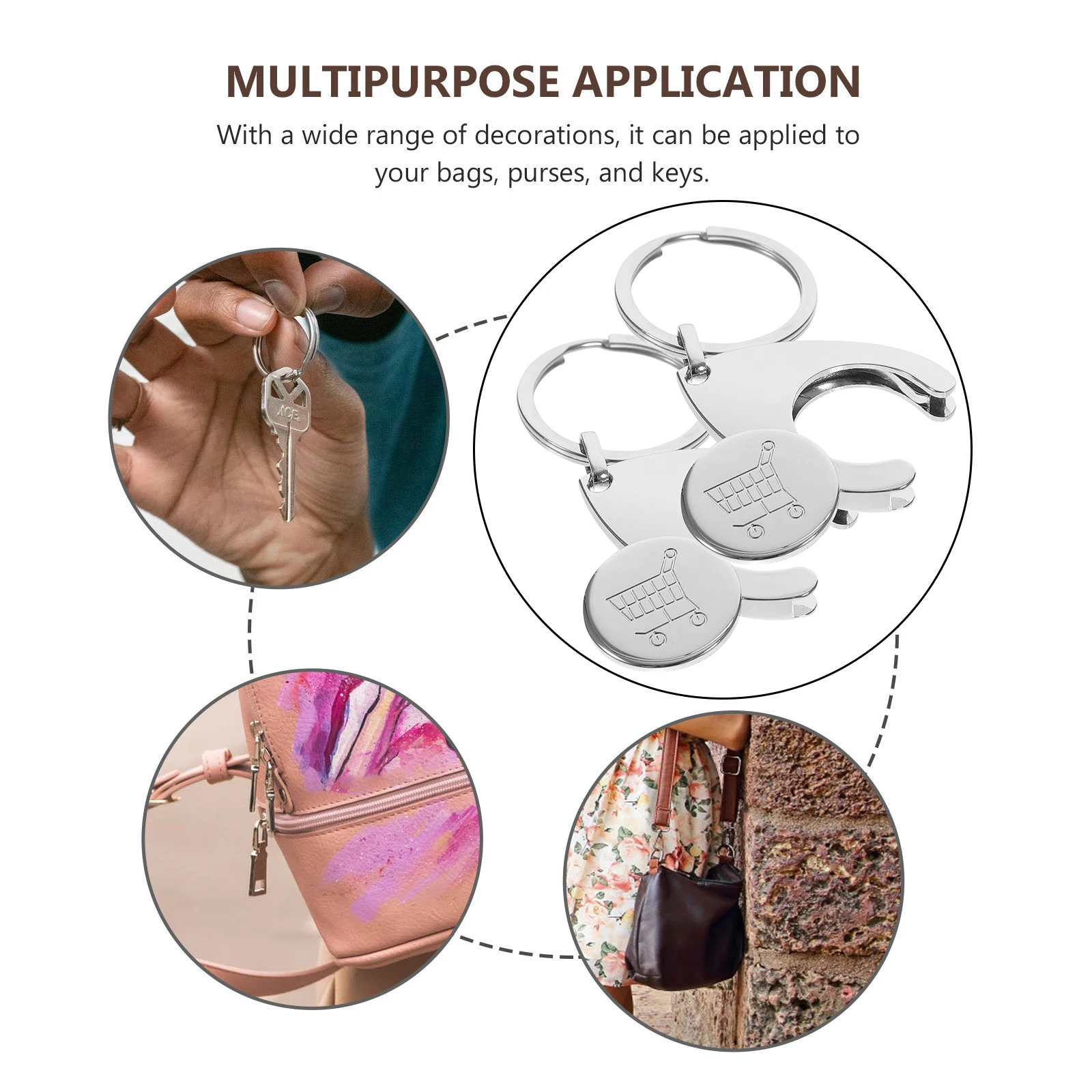 Trolley Token Key Shopping Cart Coin Ring Tokens Holder Keyring Chain ...