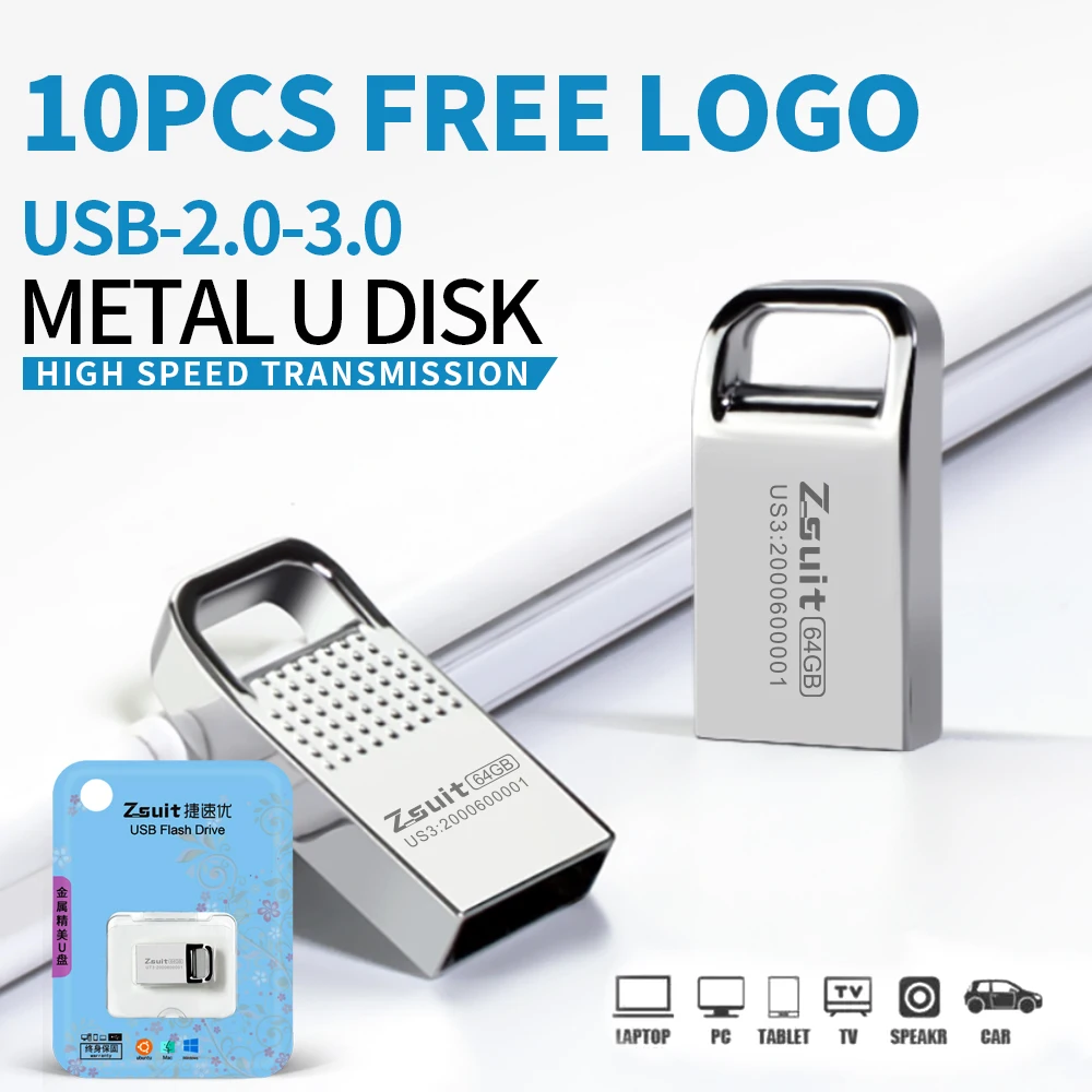 Zsuit 10 шт. мини-USB-флешка 32 ГБ PenDrive Tiny Pen Drive 64 г 128 ГБ ...
