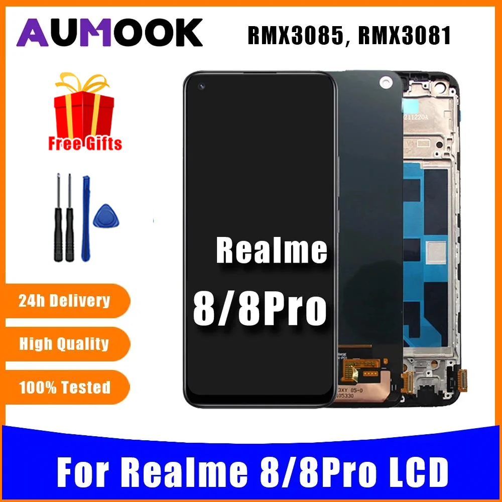 AAA + OEM для Realme 8 4G RMX3085 ЖК-дисплей сенсорный экран дигитайзер ...