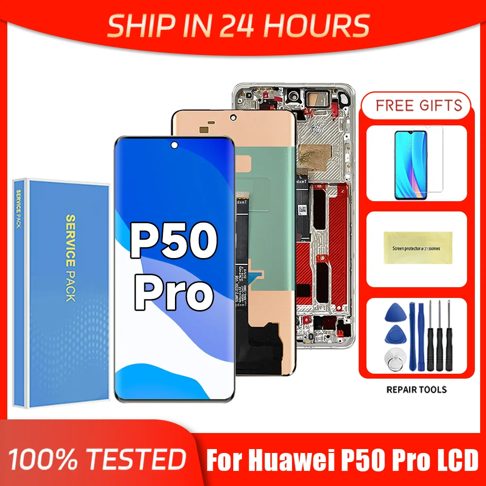 Для HUAWEI P50 Pro 6,6 ''для P50Pro JAD-AL50 JAD-LX9 JAD-AL00 ЖК-дисплей сенсорный экран ...