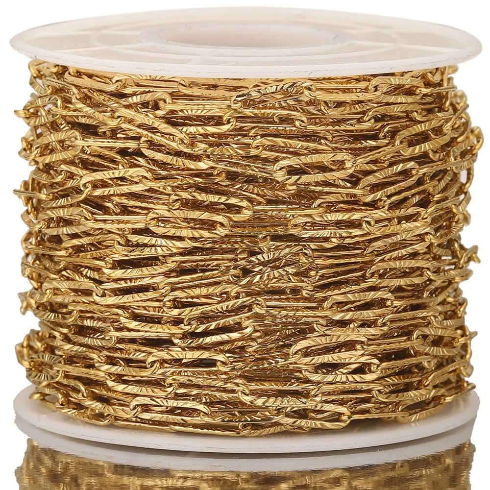 Золотая цепочка из нержавеющей стали Alisaya 1 метр | AliExpress