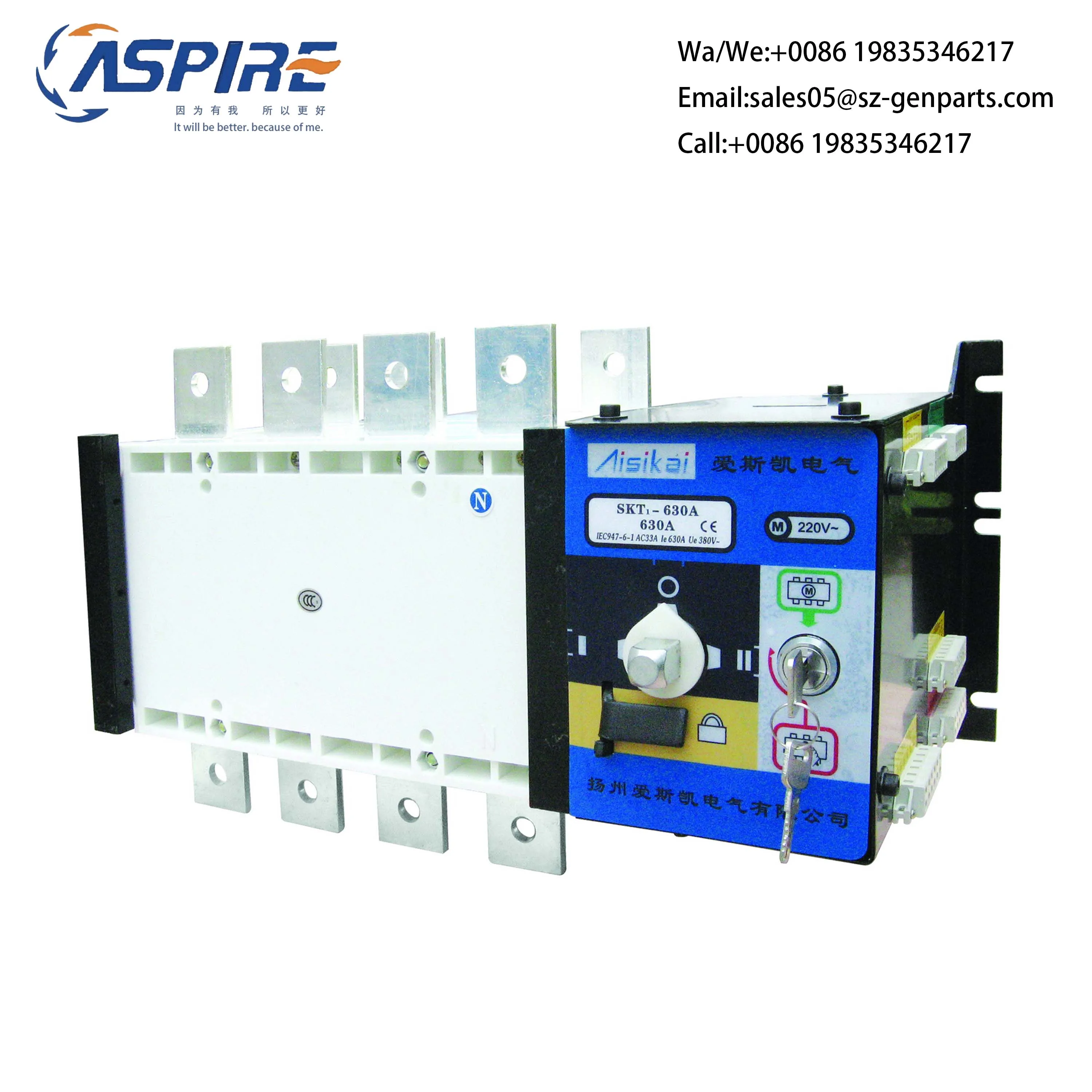 ATS 630A 4P Aisikai Genset Automatic Transfer Switch Diesel Generator ...