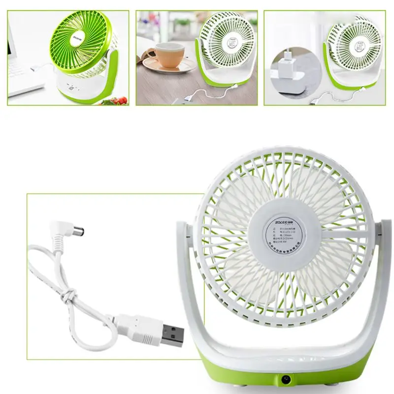 Universal Rechargeab USB Desk Fan 3 Speed with for Touch ON OFF Switch ...