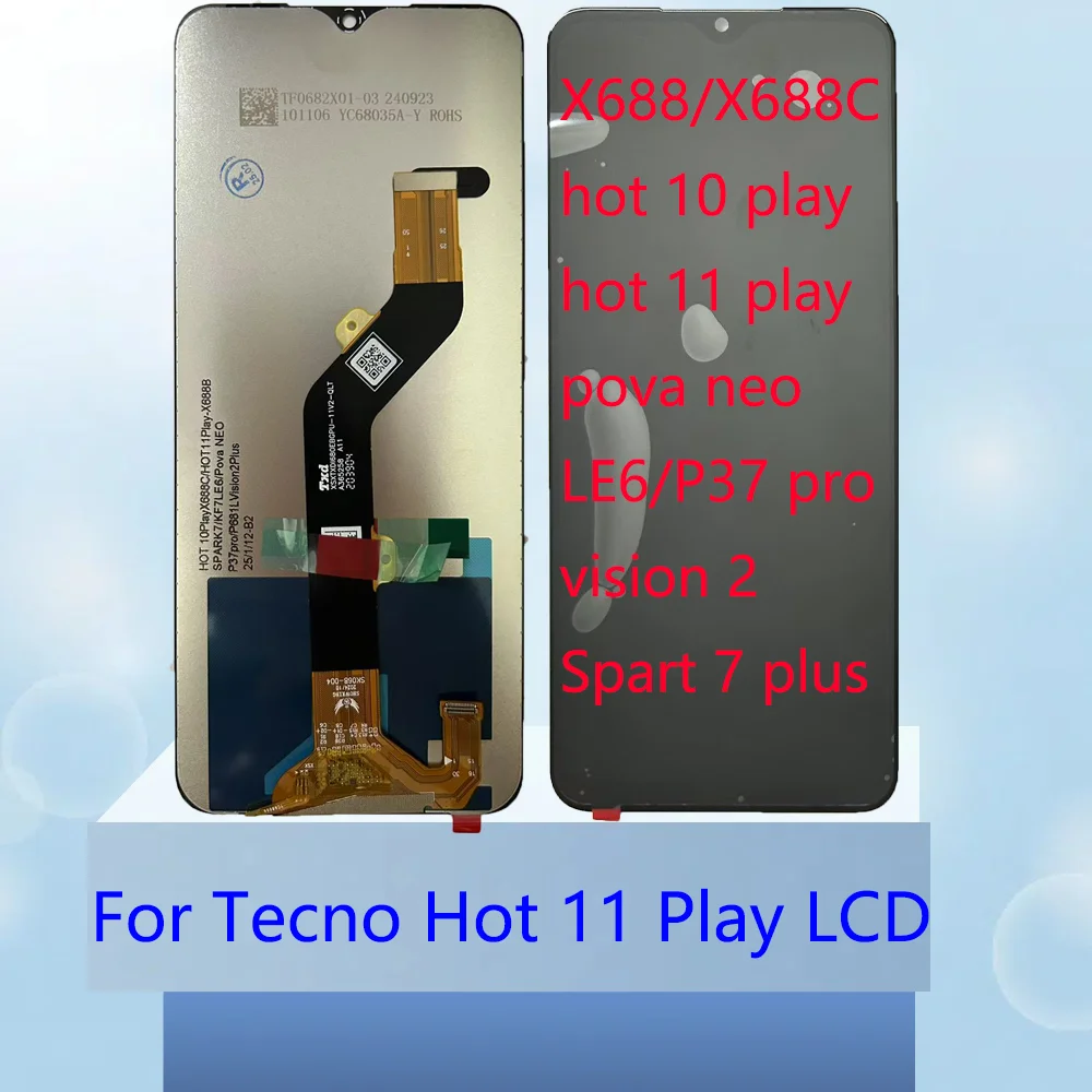 6,82 дюйма для Tecno Infinix X688 LE6 Hot 11 Play Hot 10 Play Hot 11 ...